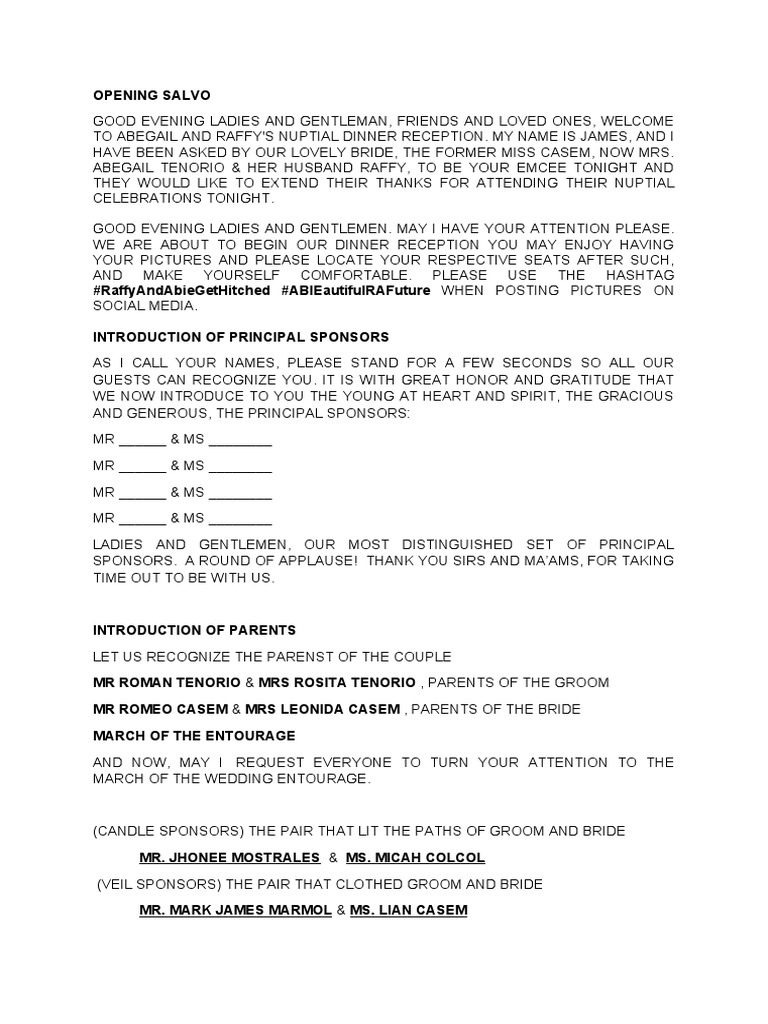 Opening Salvo | PDF | Wedding | Ceremonies