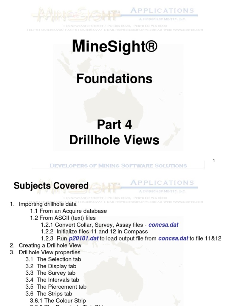 MineSight Part4 Drillhole Views | PDF | Computing | Software