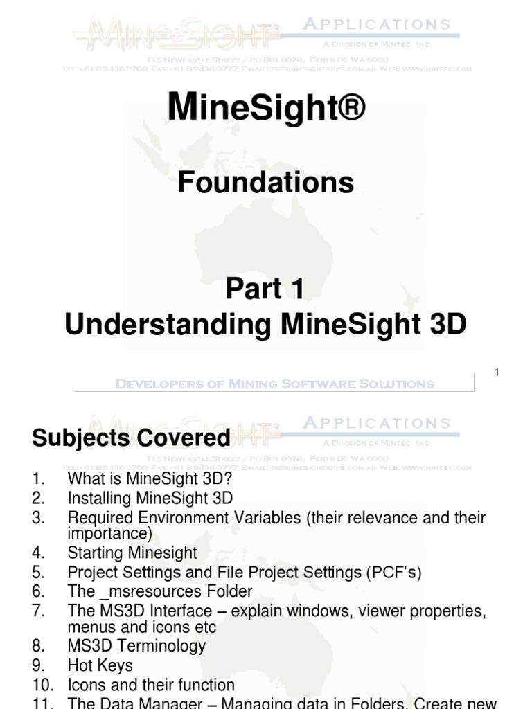 MineSight Part1 Understanding Minesight | PDF | Icon (Computing) | Computer File