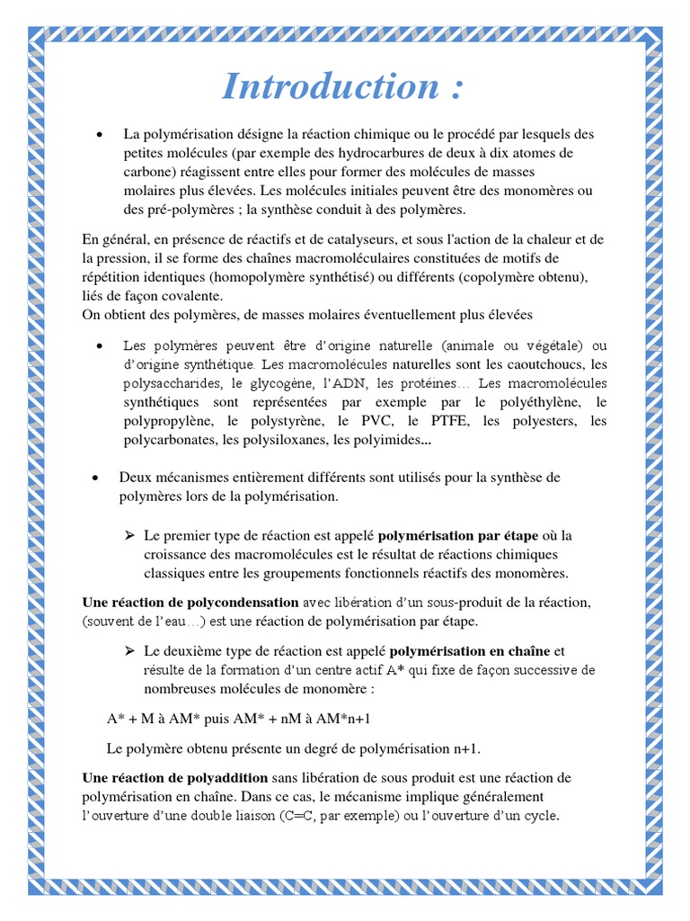 TP Polymére FINAL Converti | PDF | Macromolécule | Polymère
