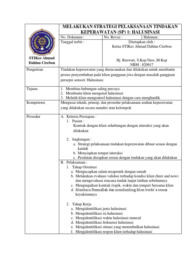 Sop Jiwa SP 1 (Halu, Isos, RPK) | PDF