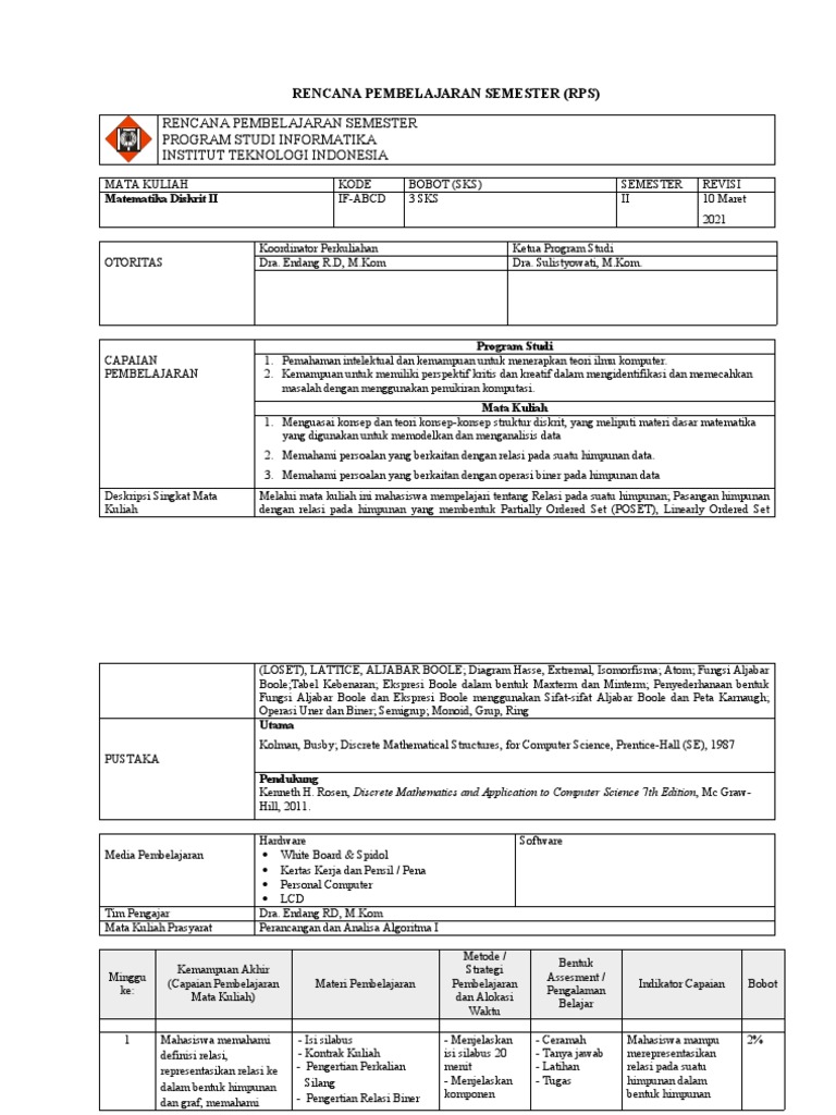 RPS Matematika Diskrit II | PDF