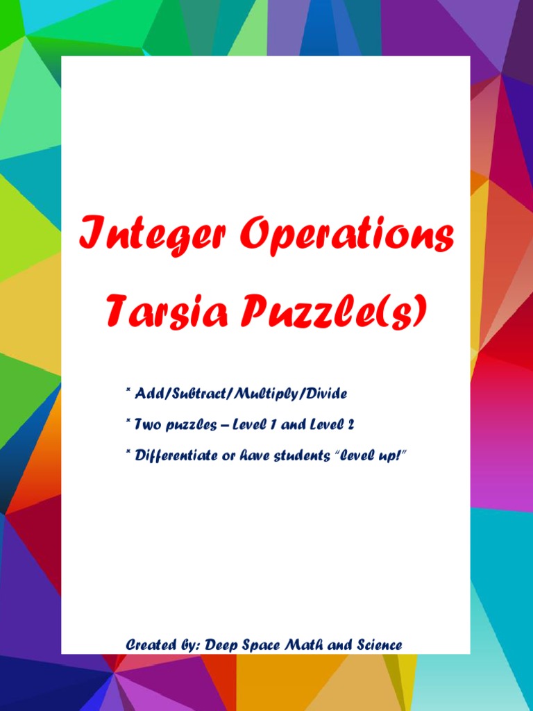 Integer Operations Tarsia Puzzles | PDF