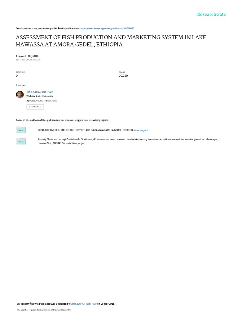 Fish Hawasa | PDF | Fishery | Water