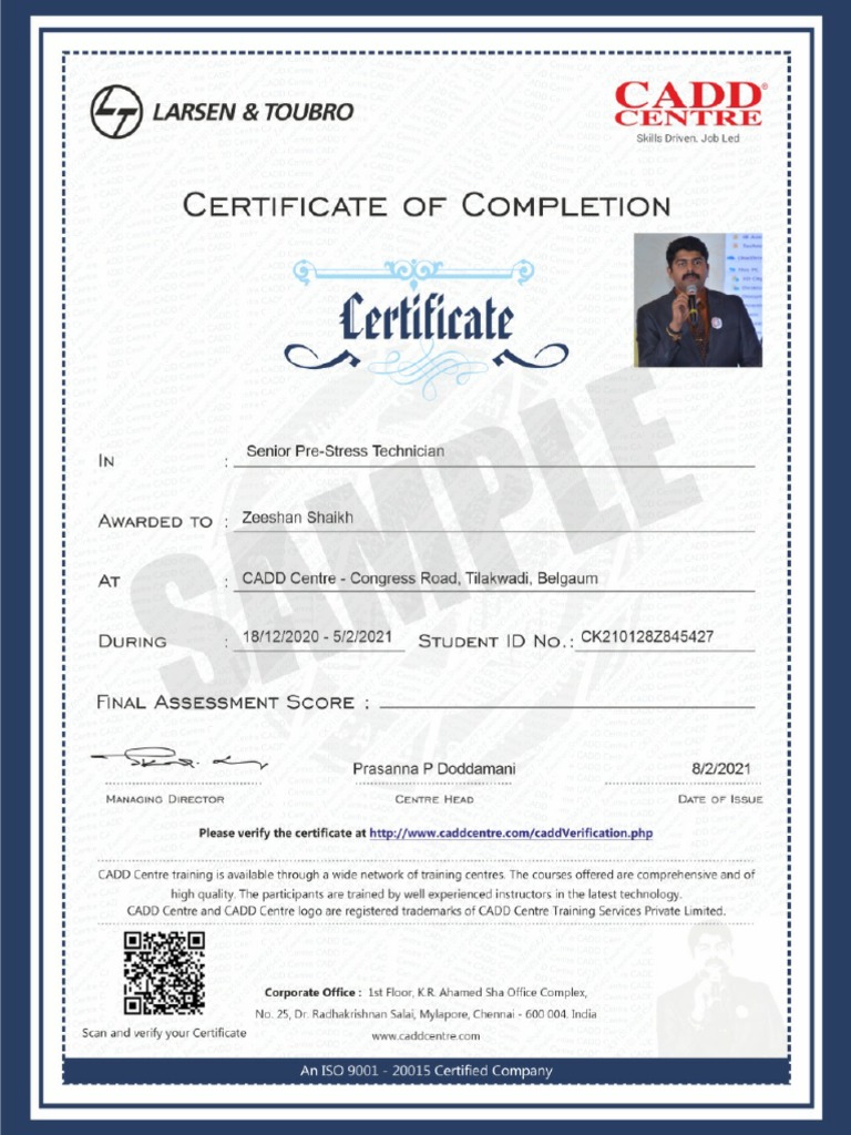 Cadd Center Certificate | PDF