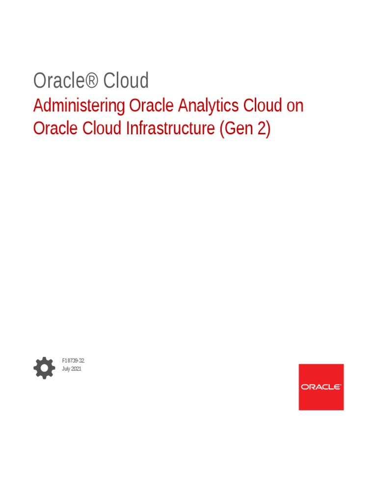 Administering Oracle Analytics Cloud Oracle Cloud Infrastructure Gen 2