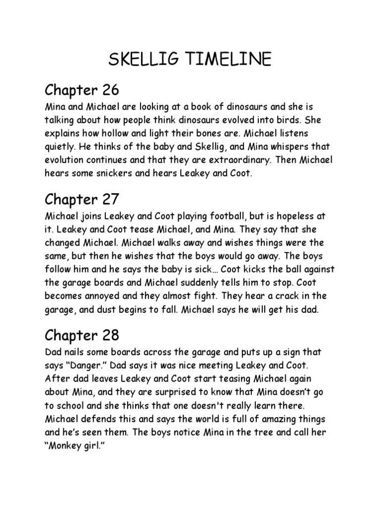 Skellig Timeline | PDF