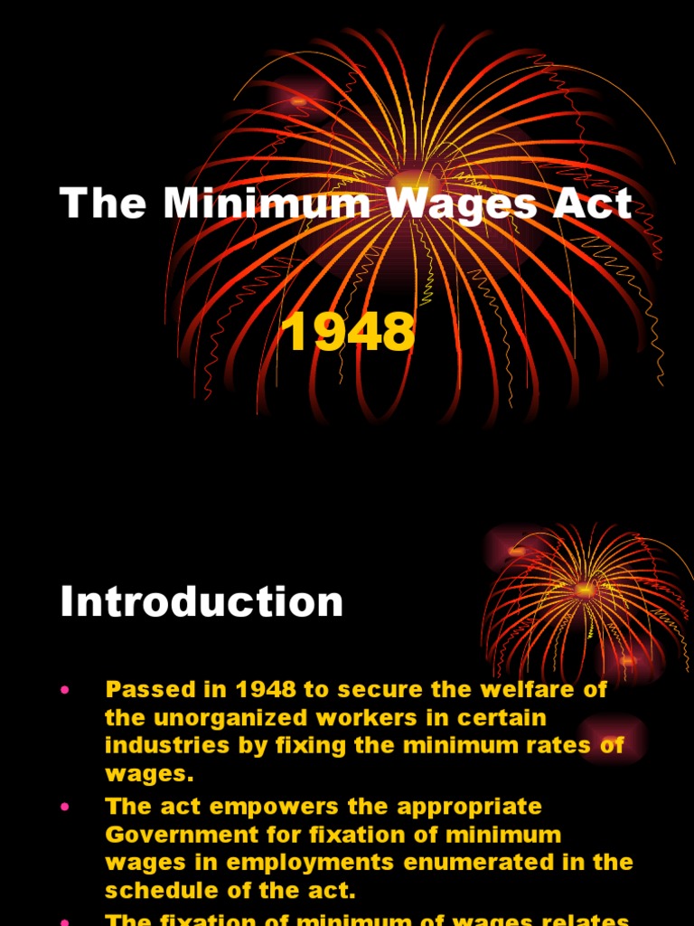 Minimum Wages Act 1948 | PDF | Employment | Wage