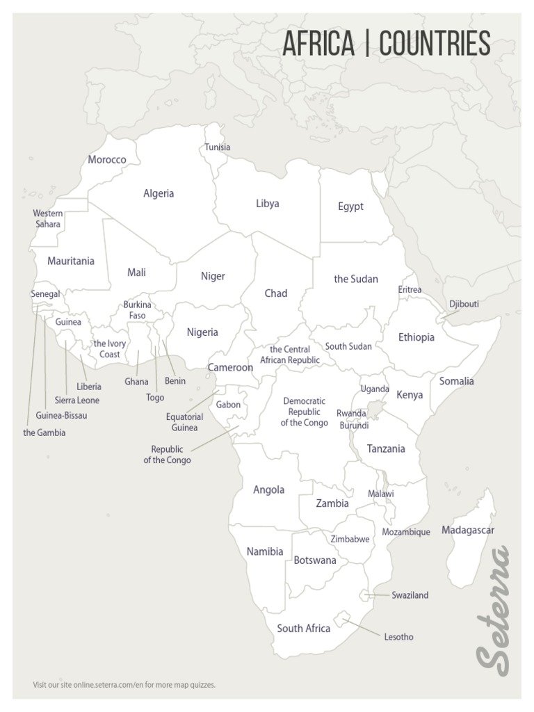 Africa Countries Labeled | PDF | Africa