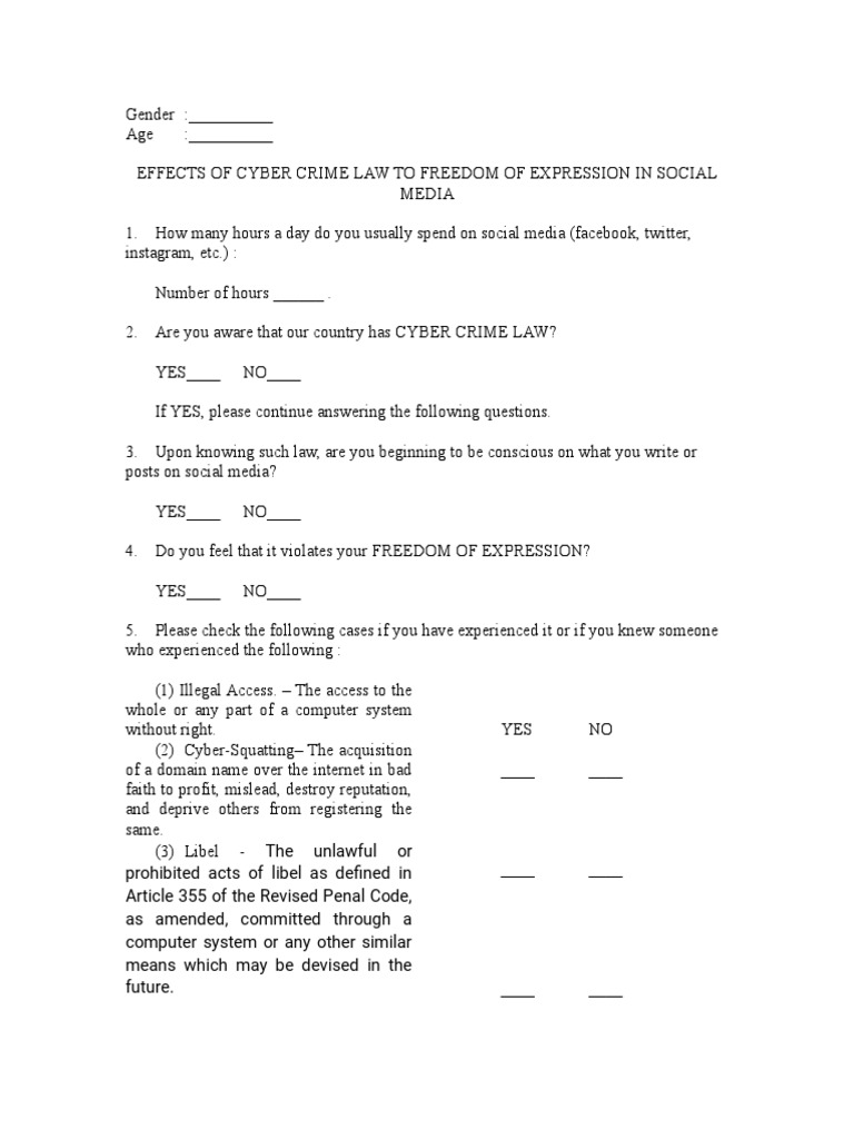 CYBER-CRIME Questionnaire | PDF