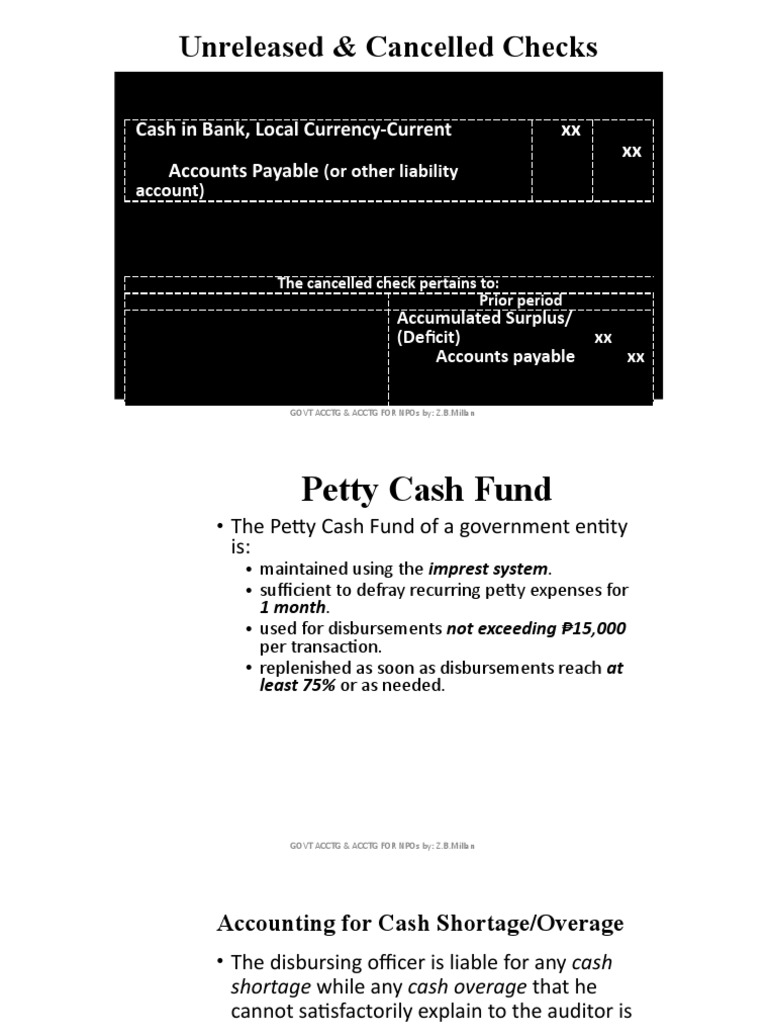 Unreleased & Cancelled Checks | PDF