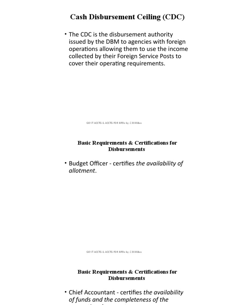 Cash Disbursement Ceiling (CDC) | PDF | Finance & Money Management