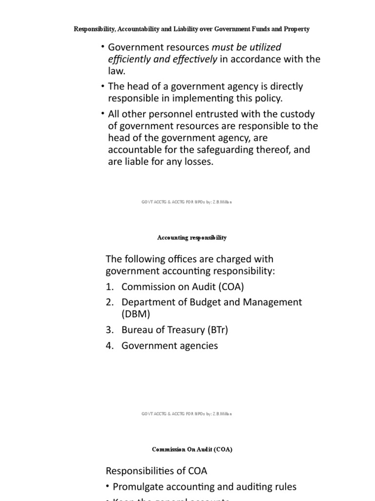 Responsibility, Accountability and Liability Over Government Funds | PDF