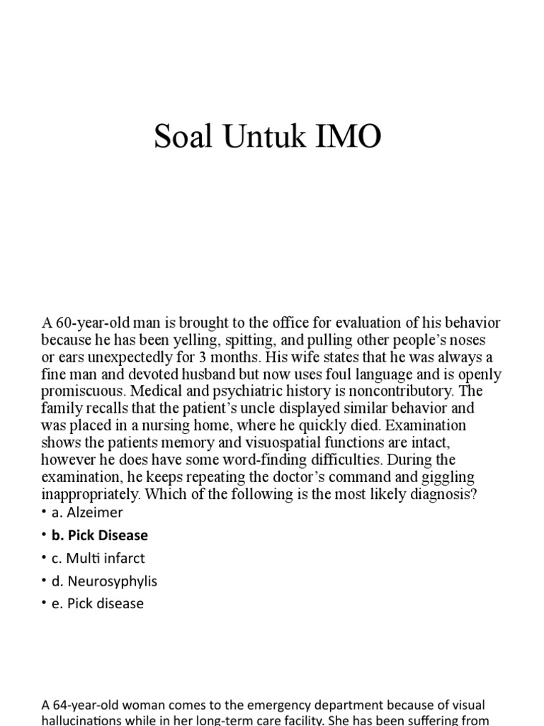 Soal Untuk IMO | PDF | Dementia | Alzheimer's Disease