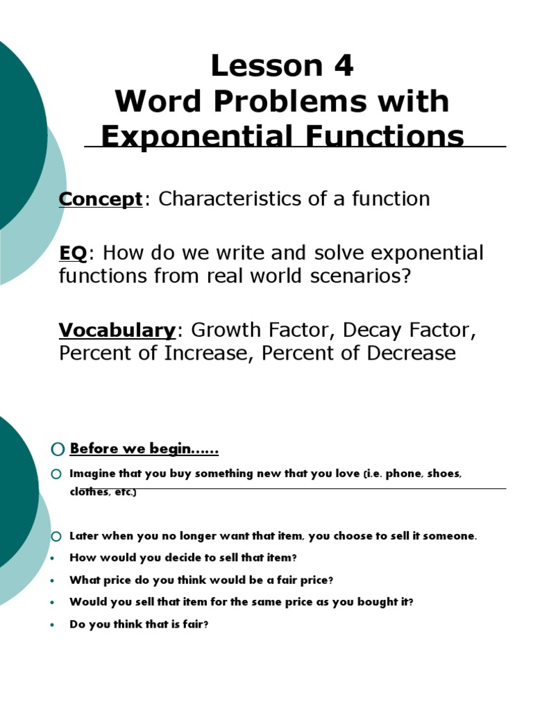 Exponential Functions for Students | PDF | Interest | Exponential Function