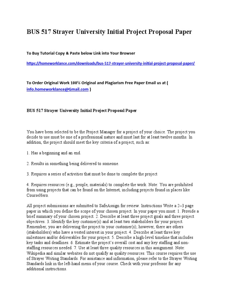 Initial Project Proposal Guidelines | PDF | Career & Growth
