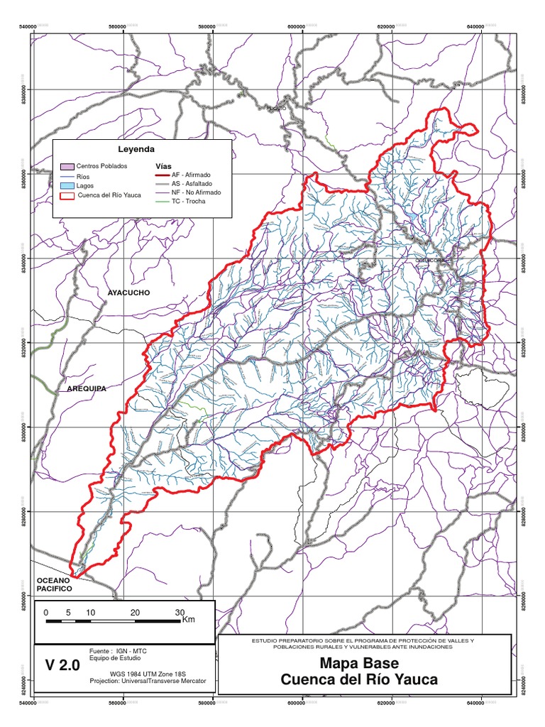 Mapa Base Cuenca Del Río Yauca V 2.0: Leyenda | PDF
