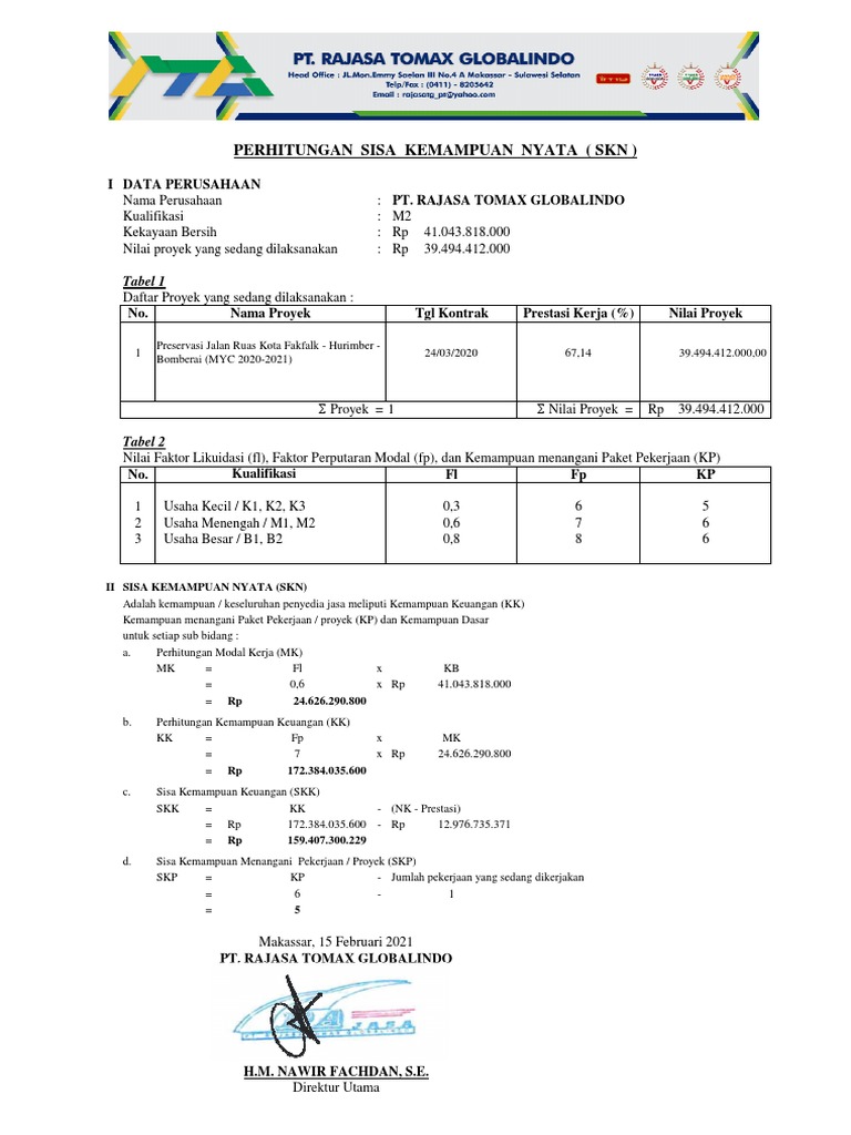 Perhitungan SKN | PDF
