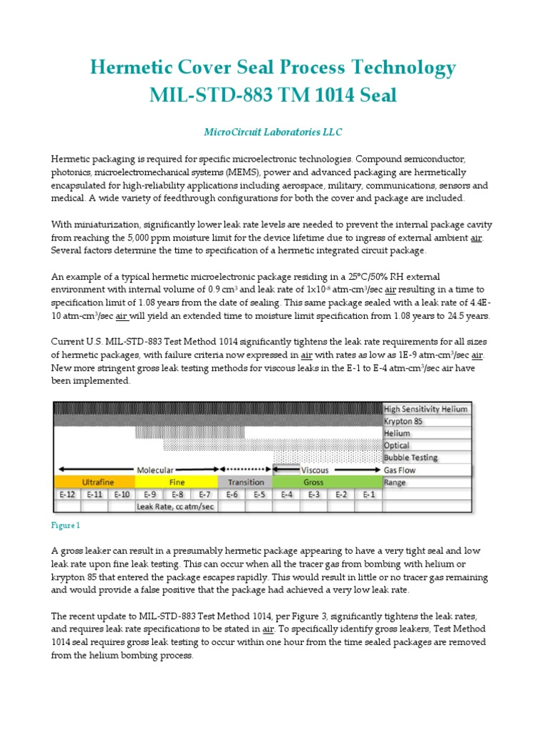 Hermetic Cover Seal Process Technology | PDF | Leak | Construction