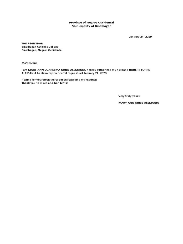 Authorization Letter | PDF