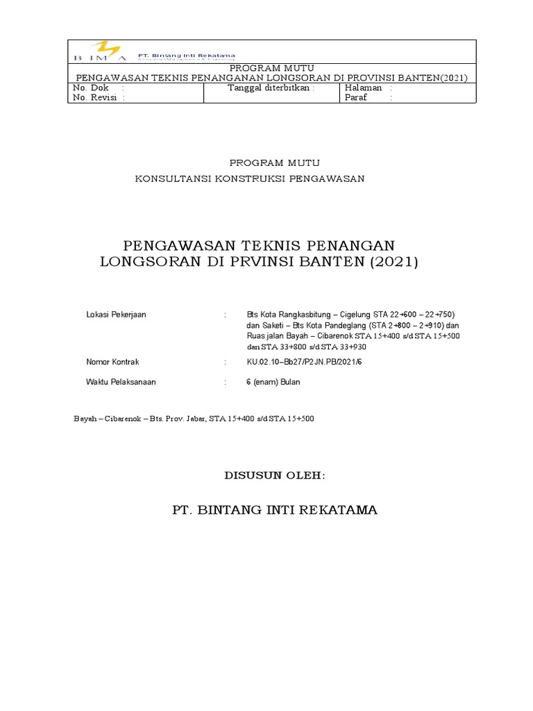 Program-Mutu-Pt. Bintang Inti | PDF