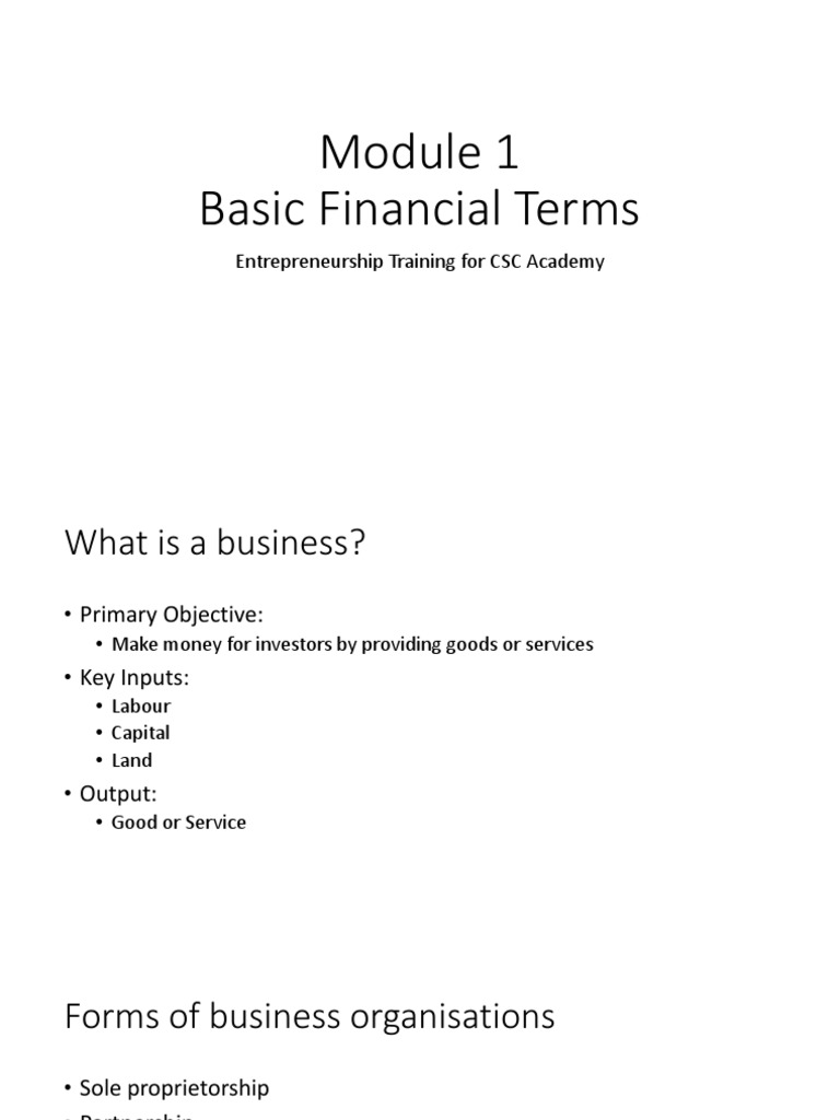 Basic Financial Terms Explained | PDF | Loans | Debt
