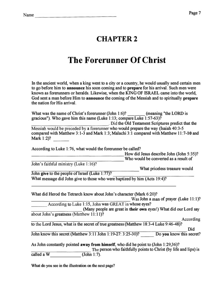 The Forerunner of Christ: Announce Prepare Announce Prepare | PDF ...