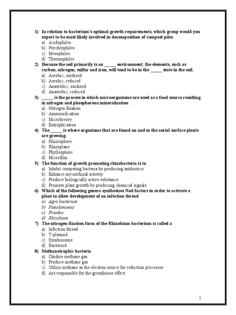 MCQ Microbiology | PDF | Bacteria | Microorganism