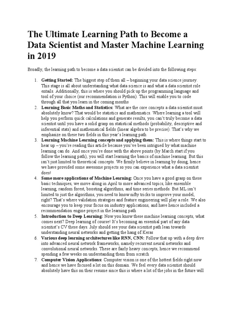 The Ultimate Learning Path To Become A Data Scientist and Master ...