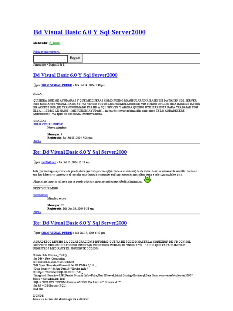 BD Visual Basic 6 | PDF | Active X Data Objects | SQL
