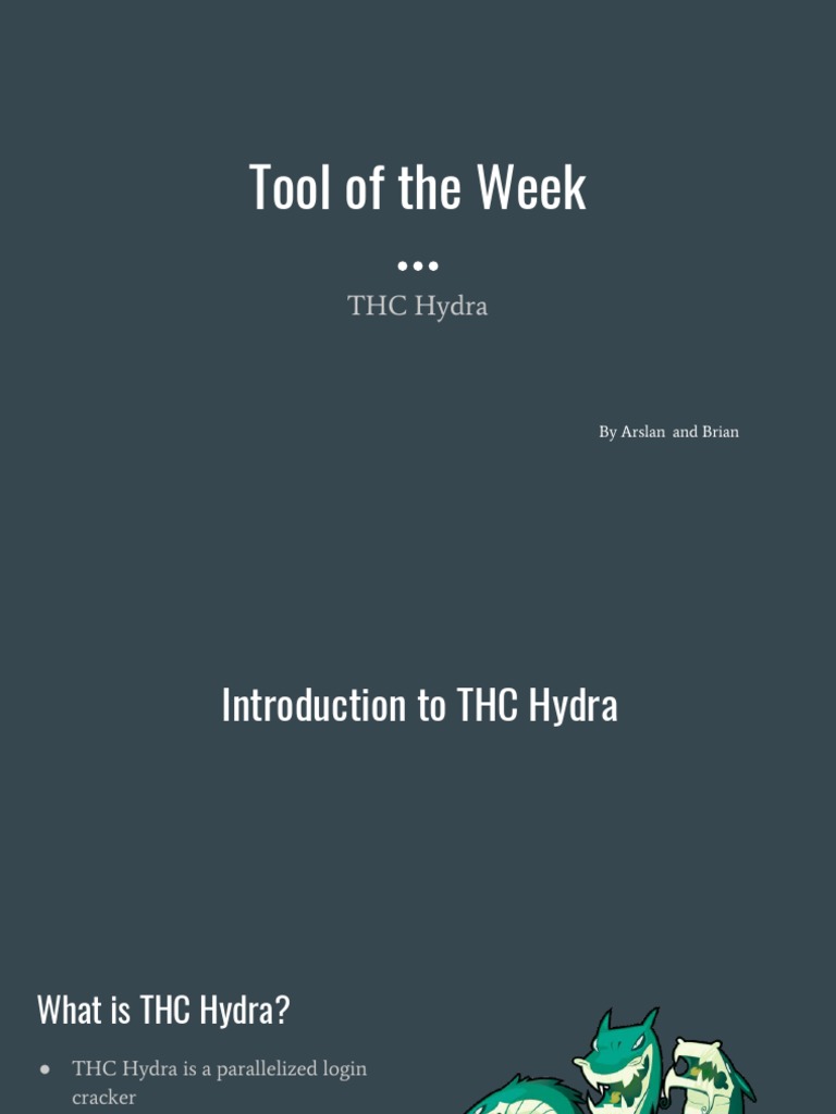 Tool of The Week: THC Hydra | PDF | Password | Cyberwarfare