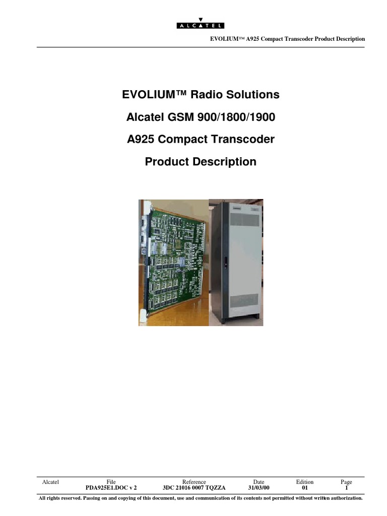 A925 Transcoder Product Description | PDF | Computer Science ...