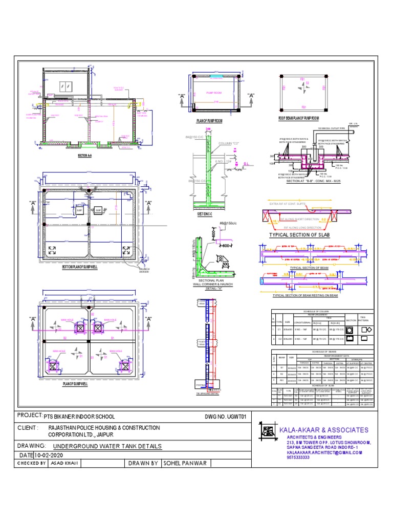 Revised Ug Tank 13-8-21 | PDF | Civil Engineering | Building Engineering