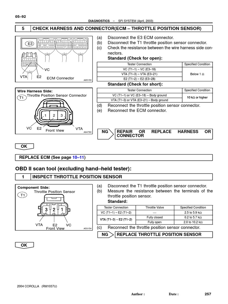 5 Check Harness and Connector (Ecm - Throttle Position Sensor) | PDF ...