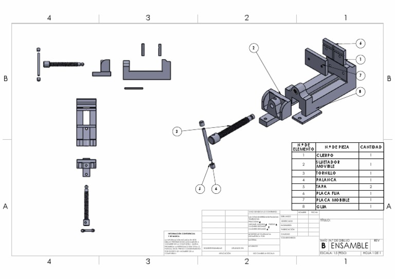 Plano de Ensamble | PDF | Ingeniería mecánica