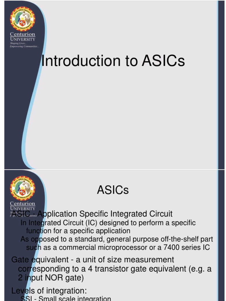 Introduction To Asics | PDF | Integrated Circuit | Semiconductors