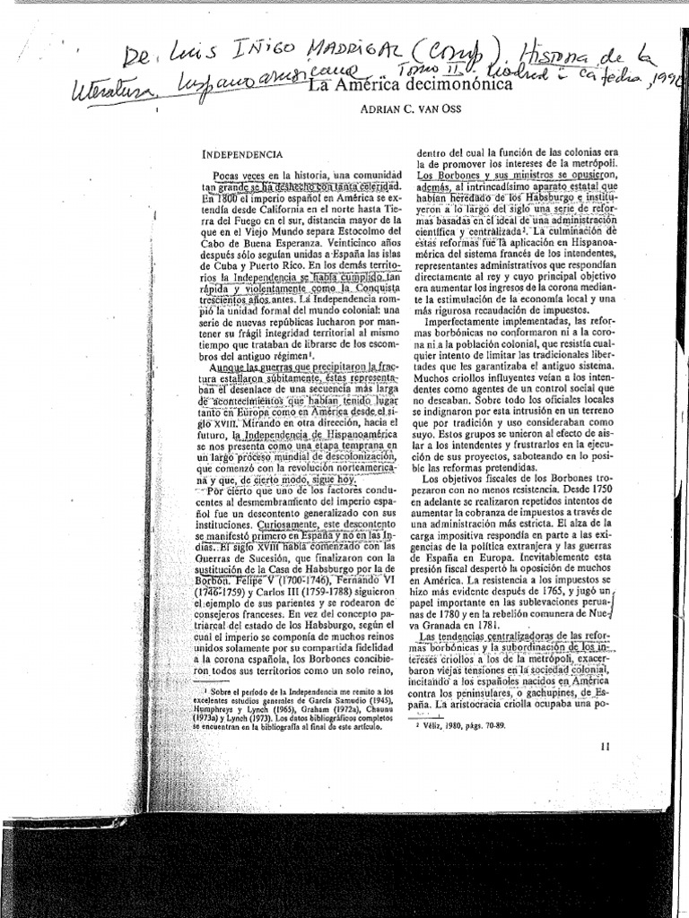 AméricaDecimonónica - Adrian C Van Oss | PDF