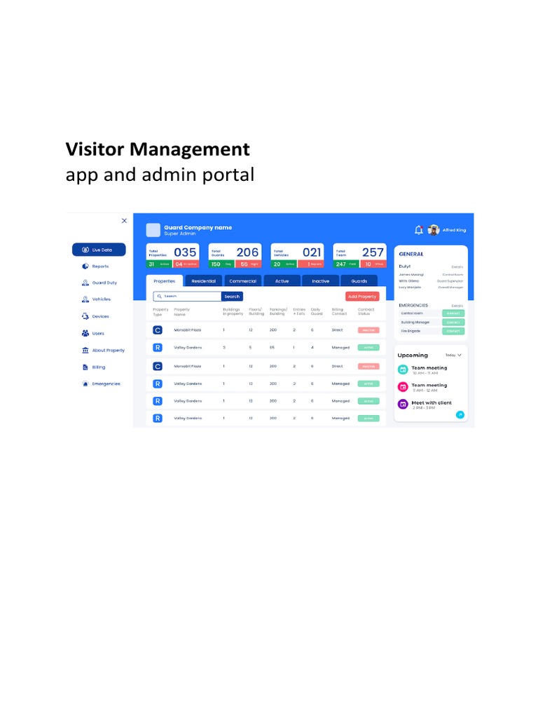 Visitor Management System Brief | PDF | Qr Code | Mobile App