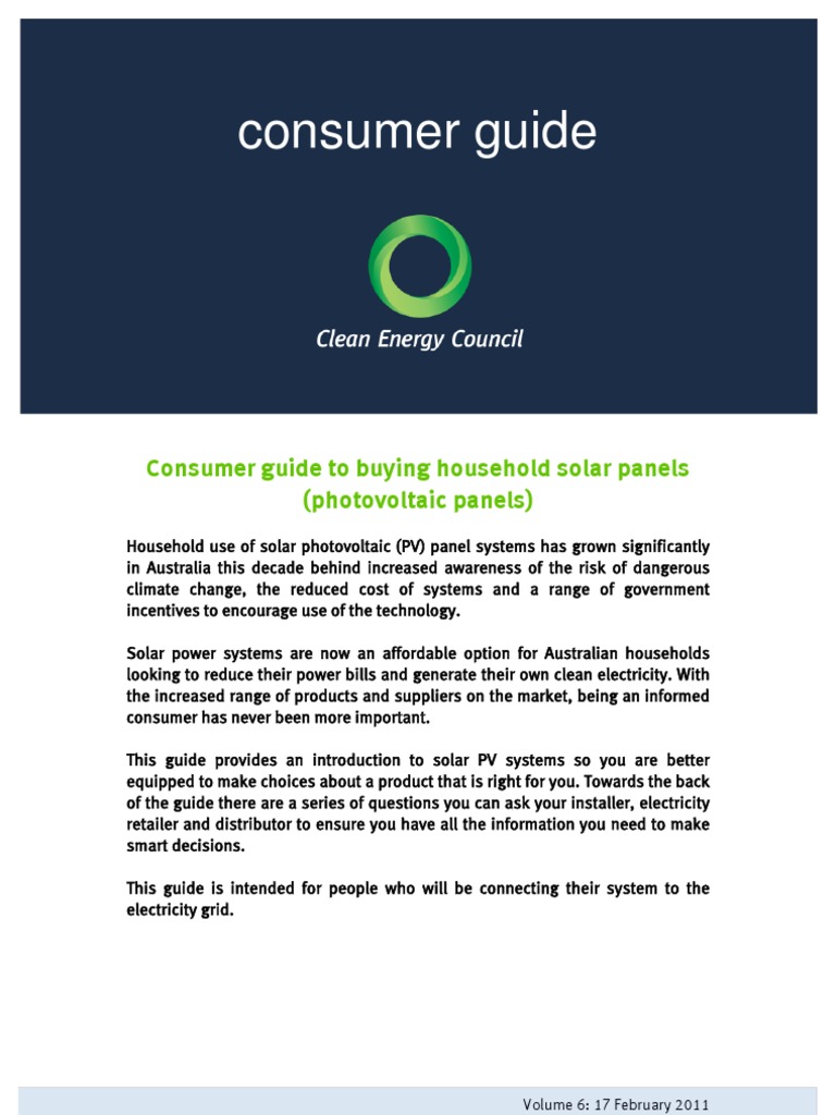 Solar PV Consumer Guide Vol6 17 Feb 2011 | PDF | Solar Power ...