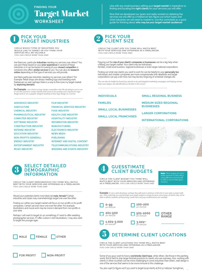 Target Market Worksheet for Freelancers | PDF | Mass Media | Communication