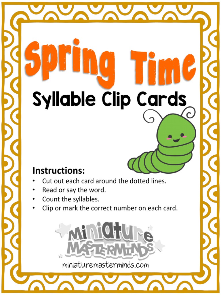 Spring Syllable Counting Cards | PDF