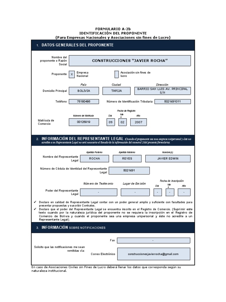 02formulario A 2b | PDF