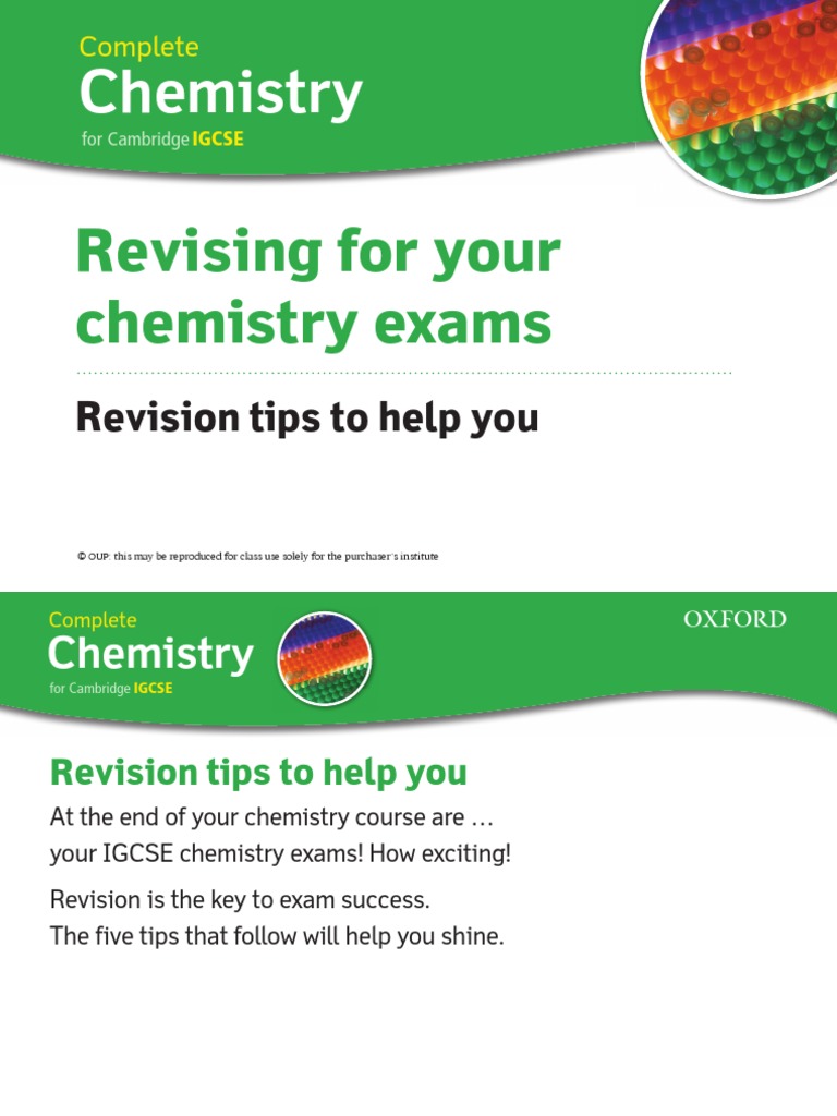 Igcse Chem Revision Tips | Download Free PDF | Test (Assessment ...