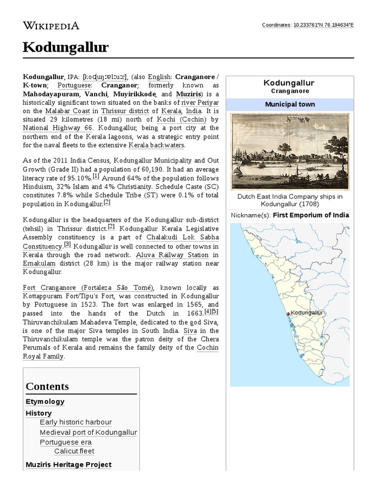 Kodungallur | PDF | Social Science | History