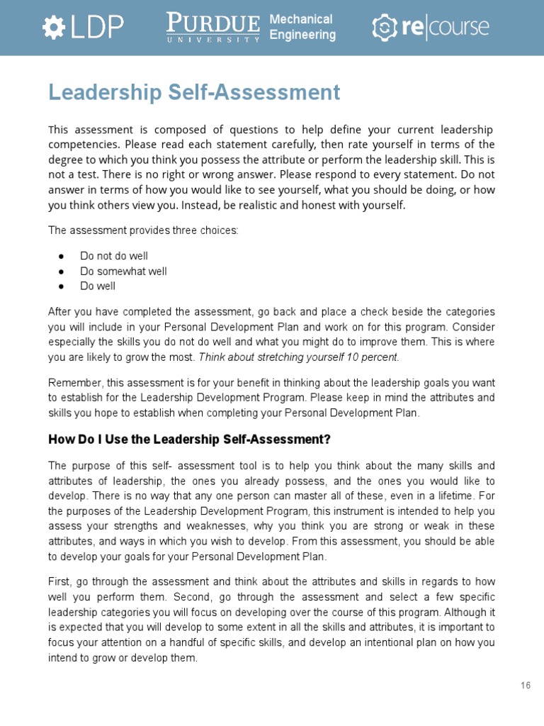 Your Personal Leadership Self-Assessment | PDF | Leadership | Communication