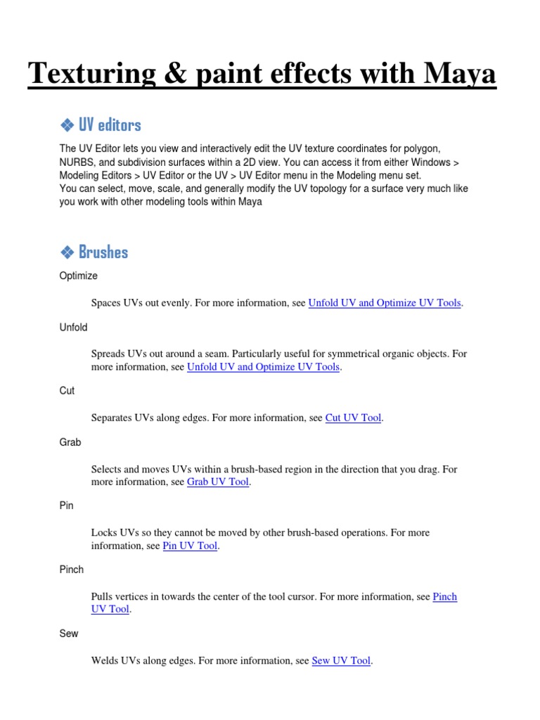 Texturing and Paint Effects With Maya Exam Rivision Papers | PDF ...