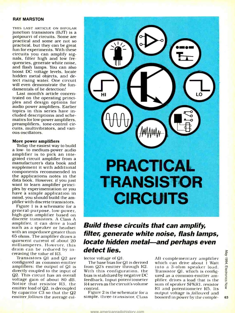Practical Transistor Circuit | PDF | Amplifier | Electromagnetism