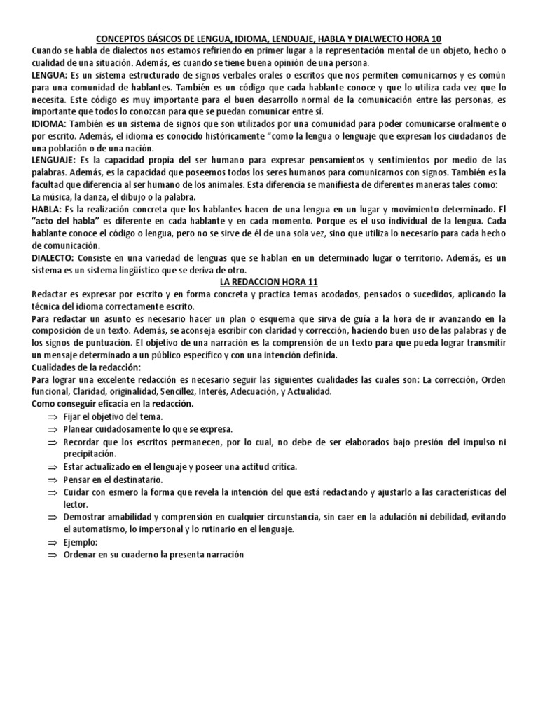 Conceptos Básicos de Lengua | PDF | Fonética | Palabra