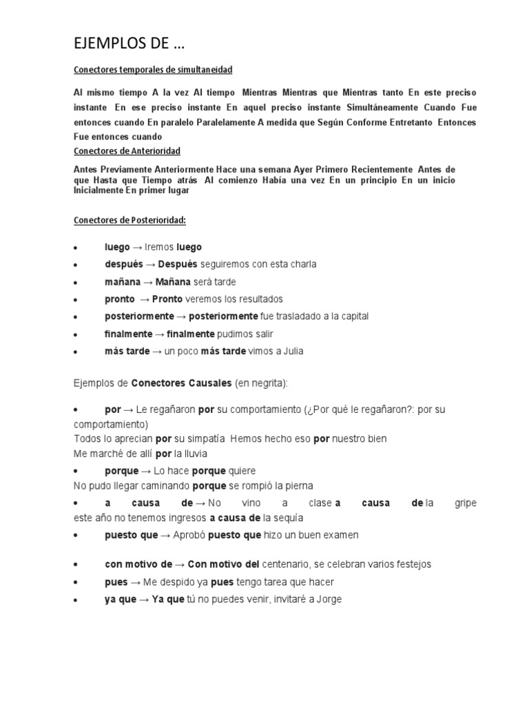 Conectores Temporales de Simultaneidad | PDF