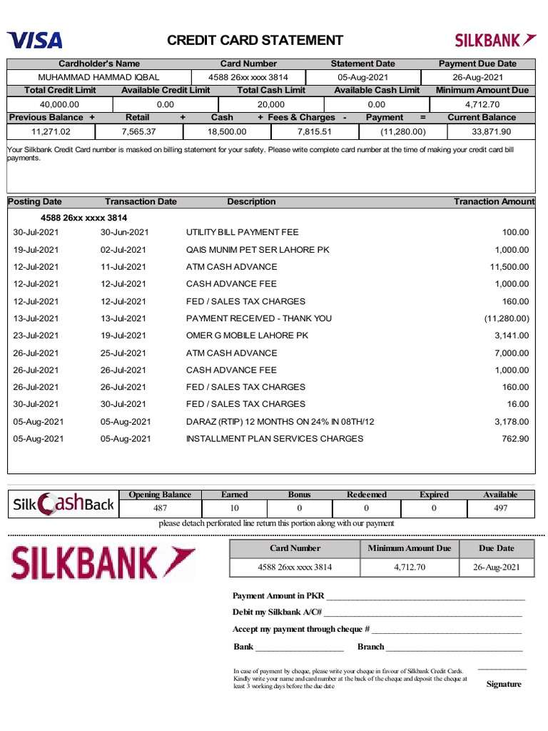 Credit Card Statement | PDF | Credit Card | Financial Transaction